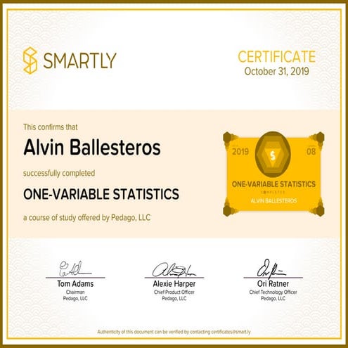[ The Smartly MBA ] One-Variable Statistics | PDF | Technology & Computing