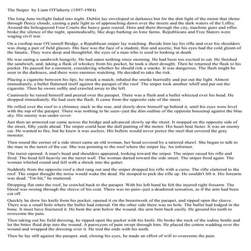 The Sniper by Liam O Flaherty | DOC