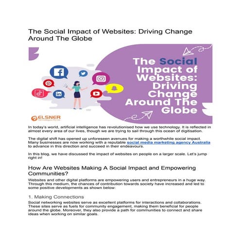 The Social Impact of Websites: Driving Change Around The Globe | PDF