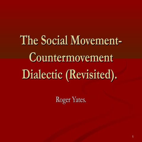 The social movement countermovement dialectic (revisited) | PPT