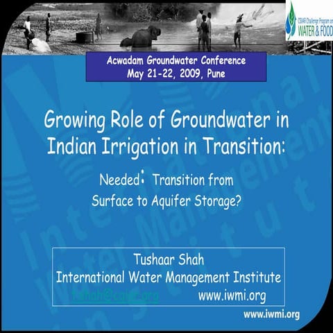 Growing role of Groundwater in Indian irrigation in transition | PDF