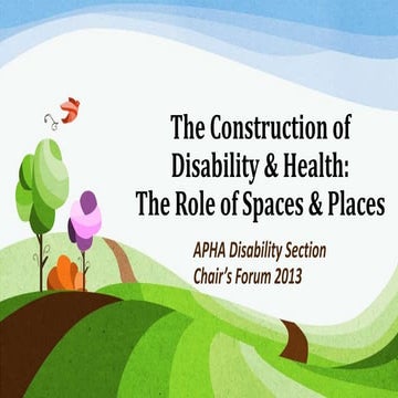 Introduction and The Socio-Spatial Creation of Disability | PPTX