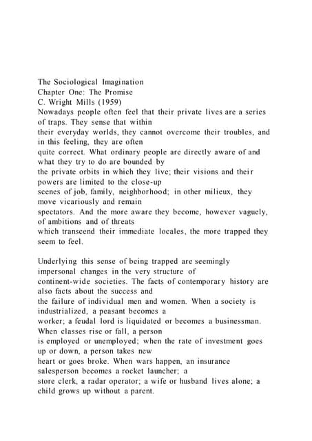 Sociological Imagination | PPT