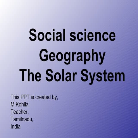The solar system | PPT | Space and Astronomy | Science