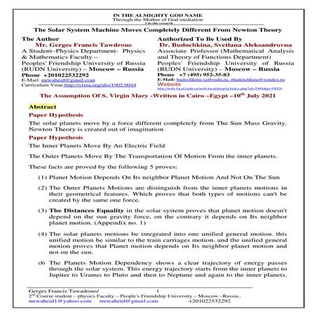 The Solar System Machine Moves Completely Different From Newton Theory ...