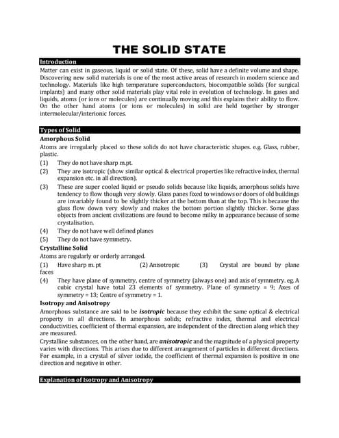 solid state ncert class 11 text book pdf | PDF