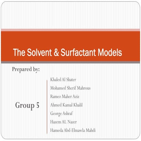 The solvent & surfactant model | PPT