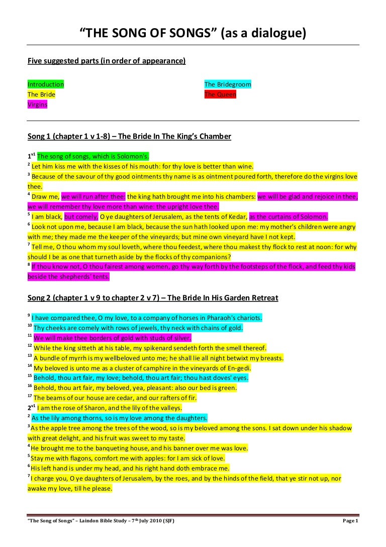 The song of songs script