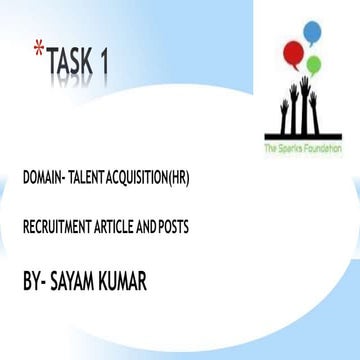 The Sparks Foundation HR Task 1 | PPT