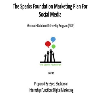 The Sparks Foundation Marketing Plan for Social Media | PPT