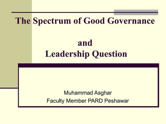Understanding the Concept of Good Governance | PPTX