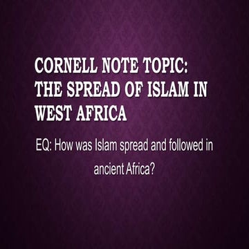 The spread of islam in west africa | PPTX