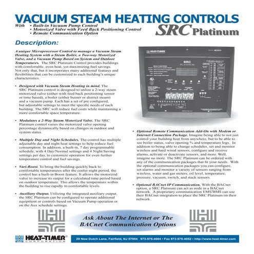 The SRC Platinum - A Vacuum Steam Outdoor Reset Control | PDF