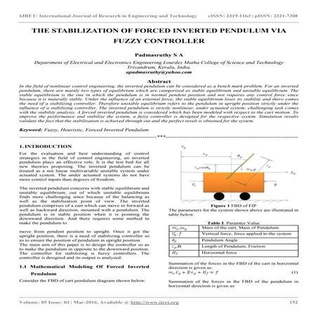 MODELLING AND SIMULATION OF INVERTED PENDULUM USING INTERNAL MODEL CO…