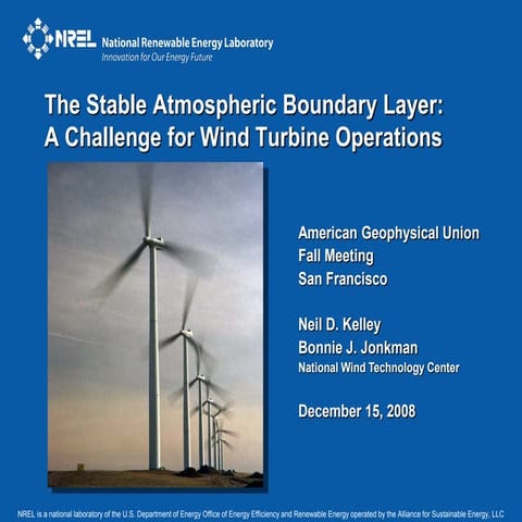 The stable atmospheric boundary layer a challenge for wind turbine ...