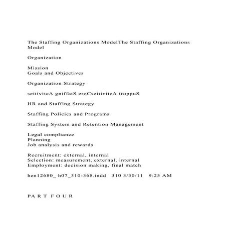 The Staffing Organizations ModelThe Staffing Organizations Mod.docx
