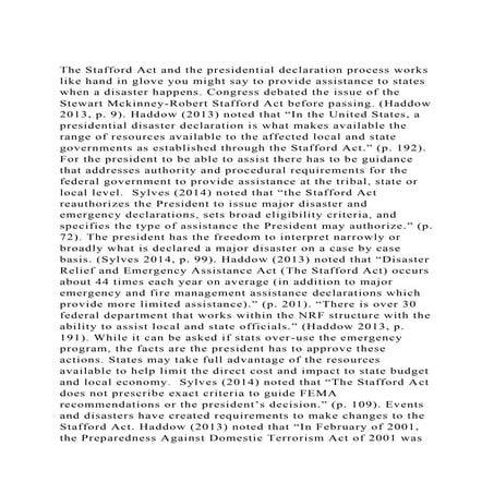 The Stafford Act and the presidential declaration process works li.docx