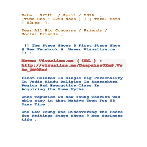 The stage shows @ first stage show @ new facebook & newer visualize.me . | PDF