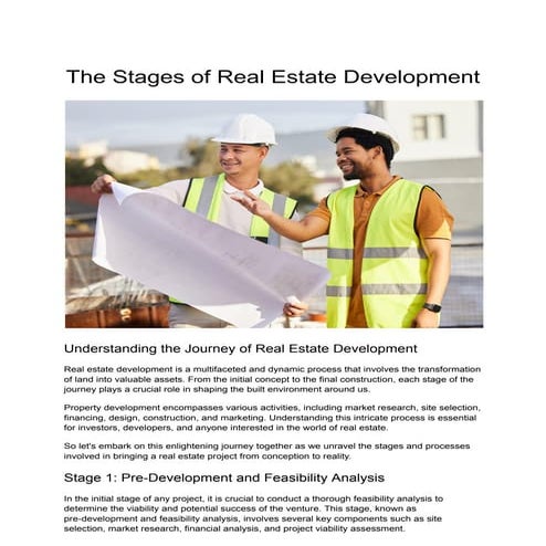 The Stages of Real Estate Development | PDF