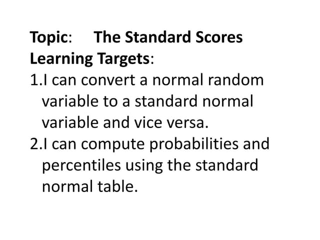 Scaling Z-scores T-scores C-scores | PPTX