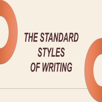 The Standard Styles of Writing | PPT