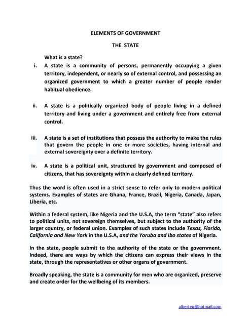 the four elements of state in the Philippines | DOCX