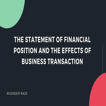 The statement of financial position | PDF