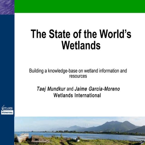 The State of the World’s Wetlands - Building a knowledge-base on ...