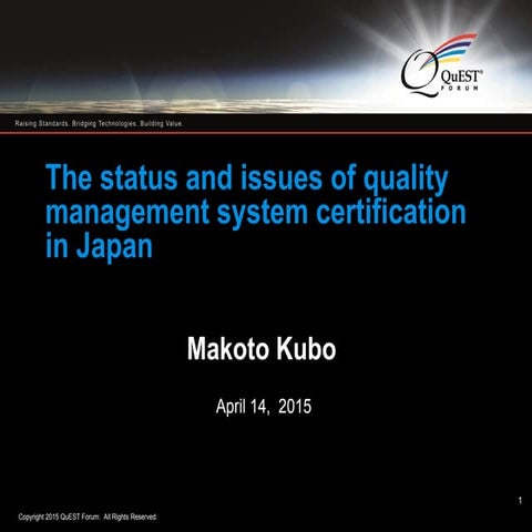 The Status and Issues of Quality Management System Certification in ...