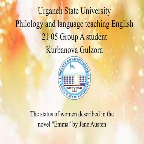 The status of women described in the novel Emma by Jane Austen.pptx
