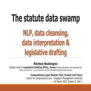 The statute data swamp, Waddington CLS2022 | PPT