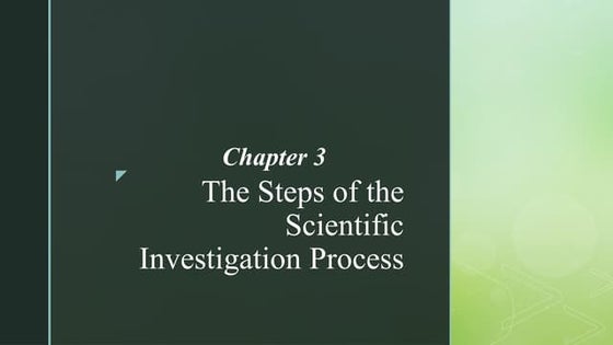 Scientific investigation | PPTX | Science