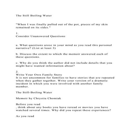 The Still Boiling WaterWhen I was finally pulled out of the p.docx
