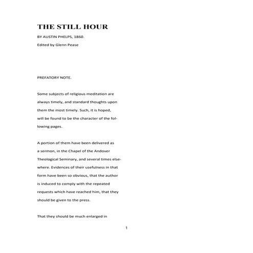 The still hour | PDF