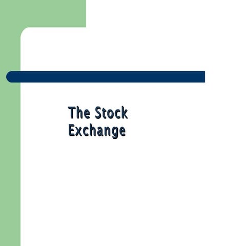 The stock exchange | PPT