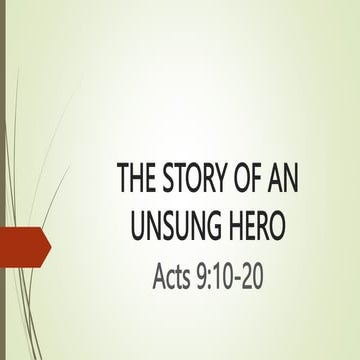 THE STORY OF AN UNSUNG HERO Power Point.pptx | Christianity | Religion ...