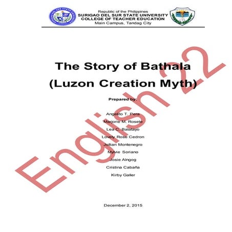 The story of bathala | DOCX