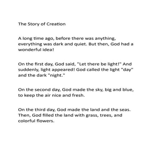 The Story of Creation ' Adam and Eve in the Paradise. " a story long ...