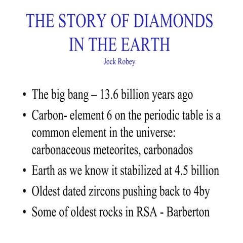 The story of diamonds in the earth | PDF