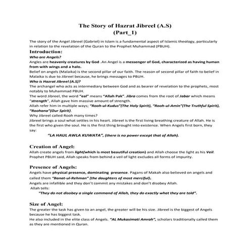 The Story of Hazrat Jibreel story of Hazrat Jibril.pdf