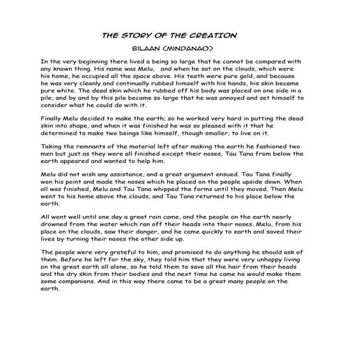 The story of the creation | DOCX