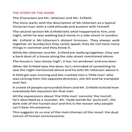 The story of the door | DOCX