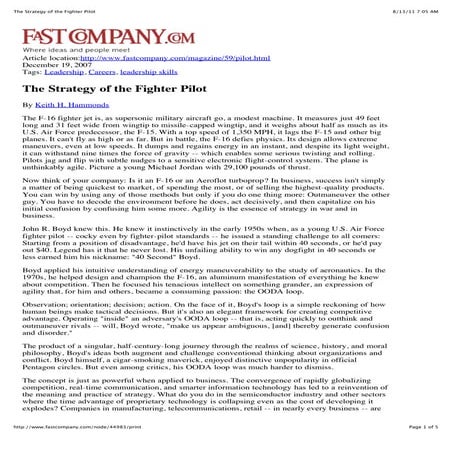 The strategy of the fighter pilot | PDF