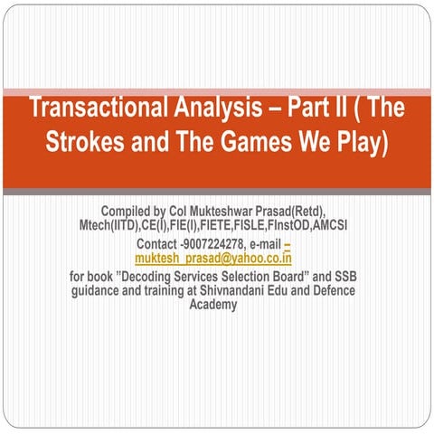 Transactional Analysis - Strokes | PPTX