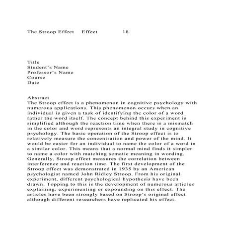 The Stroop EffectEffect18TitleStudent’s NamePro.docx