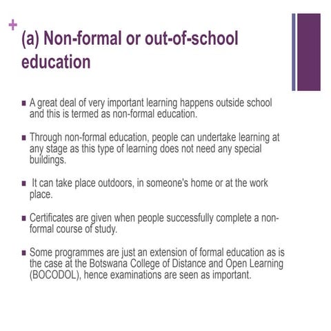 The strucrure of formal and non formal education | PPT