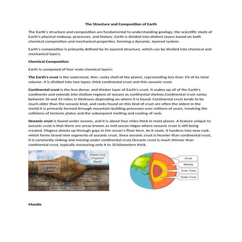 earth structure and composition relating to civil enginering | DOCX