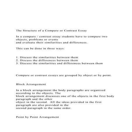 The Structure of a Compare or Contrast Essay In a com.docx