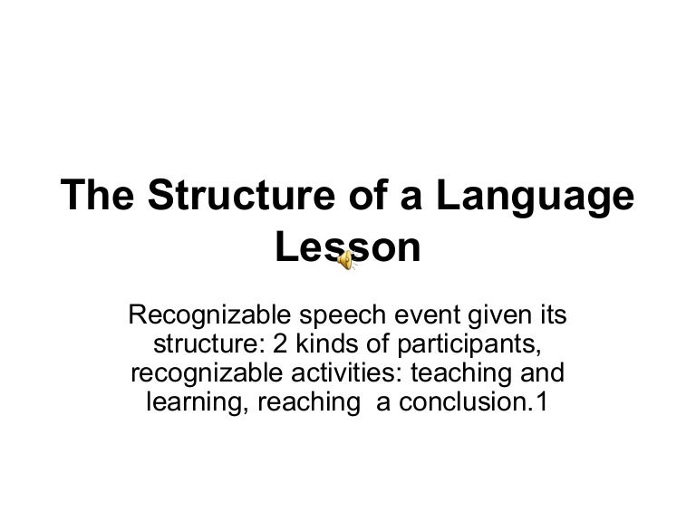 The structure of a language lesson
