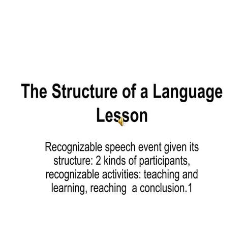 The structure of a language lesson | PPT